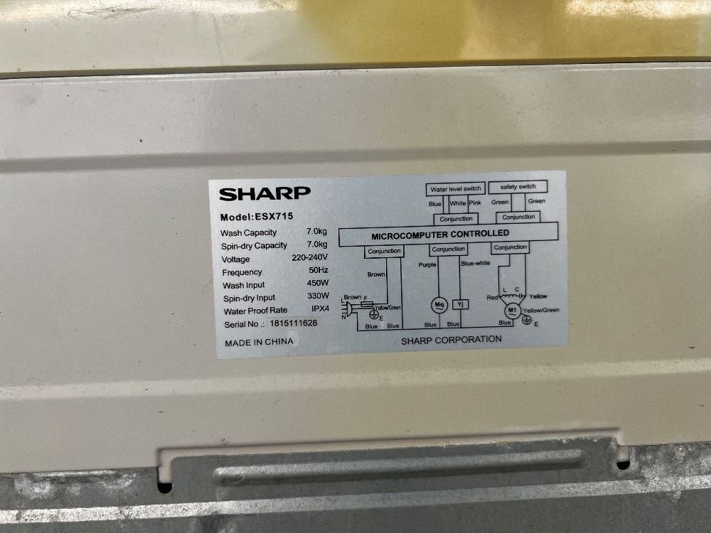SHARP Top Load 7KG Washing Machine Model ESX715 / Model Mesin Basuh ...
