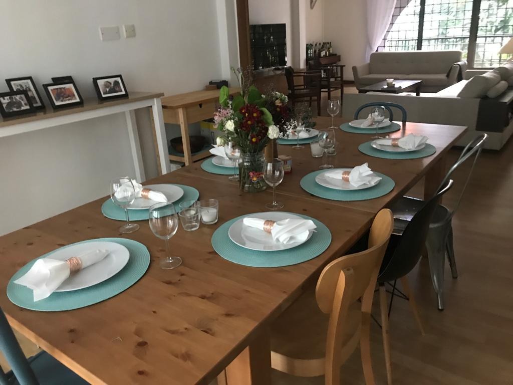 Solid wood extendable dining table (6-12 pax!), Furniture & Home Living ...