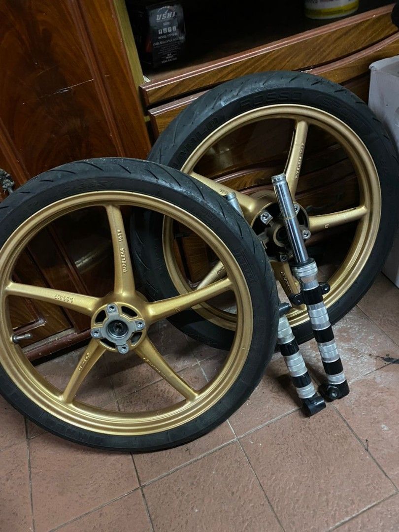 SPORT RIM RCB SP522 & FORK LAY ENKEI PNP Y15ZR, Motorbikes on Carousell