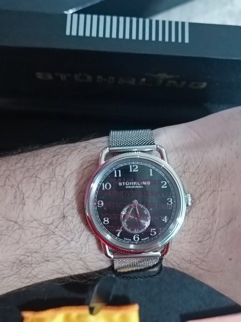 Stuhrling Original Stainless Steel Mesh Watch Swiss Quartz, Men's Fashion, Watches & Accessories ...