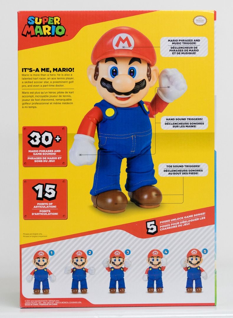 Super Mario: It's A Me Mario! Talking and Posable Mario Collectible ...