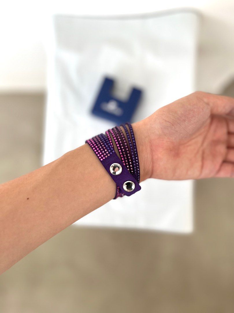 Swarovski Slake Bracelet Purple, Women's Fashion, Jewelry & Organisers ...