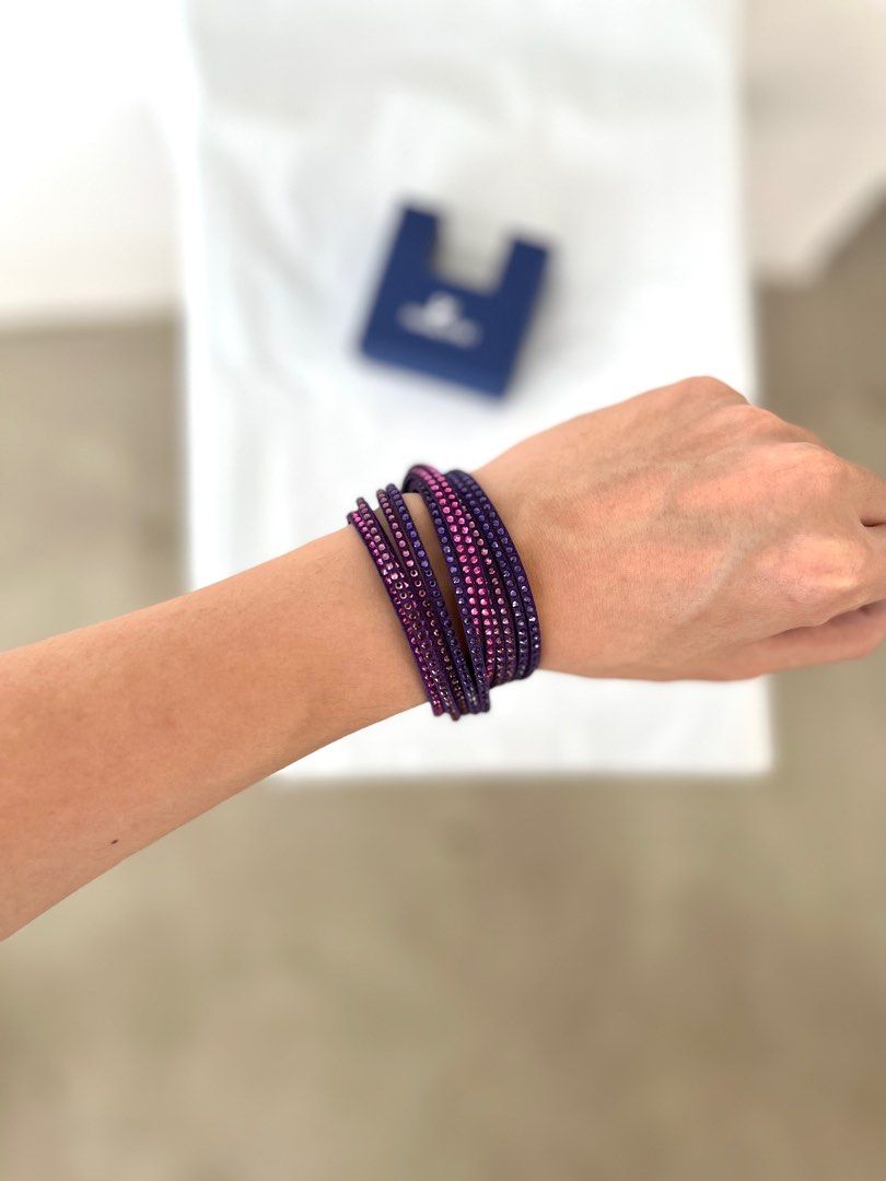 Swarovski Slake Bracelet Purple, Women's Fashion, Jewelry & Organisers ...