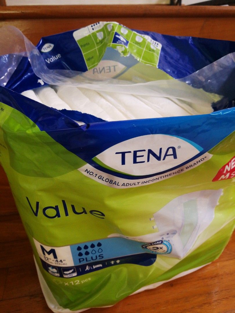 TENA Value Adult Diapers M, Health & Nutrition, Assistive & Rehabilatory Aids, Adult ...