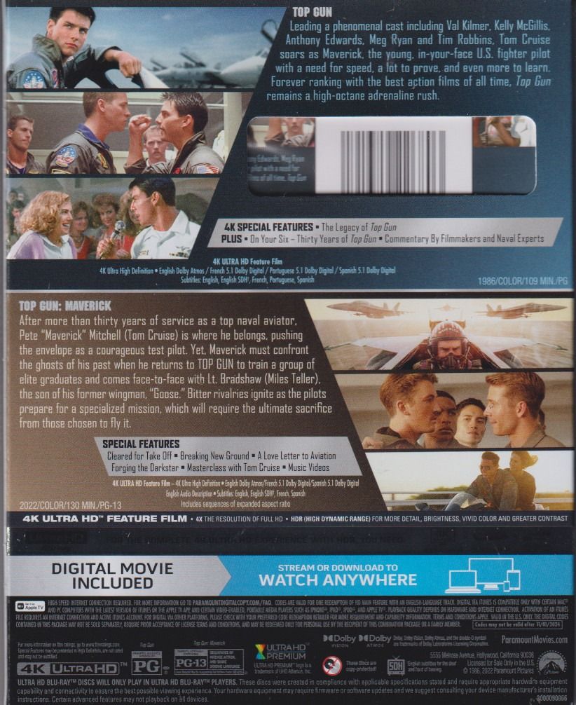 Top Gun 4K 2-Movie Collection (Slipcover) Blu ray / Bluray, Hobbies ...