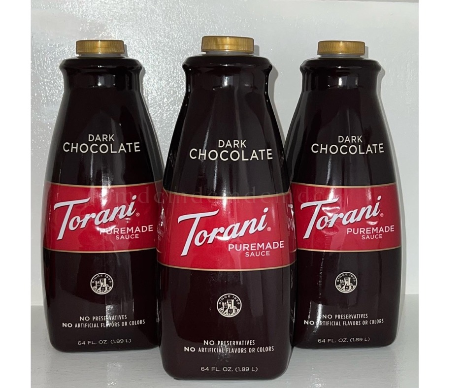 Torani Dark Chocolate Syrup 1.89L, Food & Drinks, Beverages on Carousell