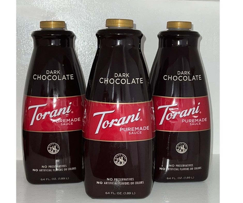 Torani Dark Chocolate Syrup 1.89L, Food & Drinks, Beverages on Carousell