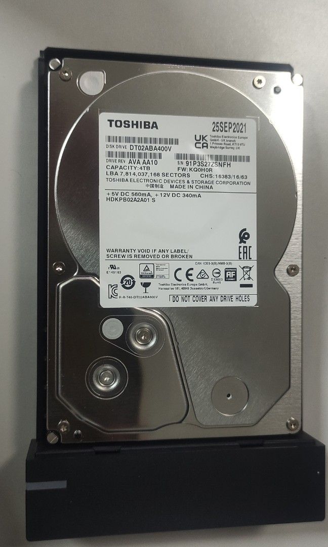 Toshiba 4TB HDD Harddisk with enclosure, Computers & Tech, Parts ...