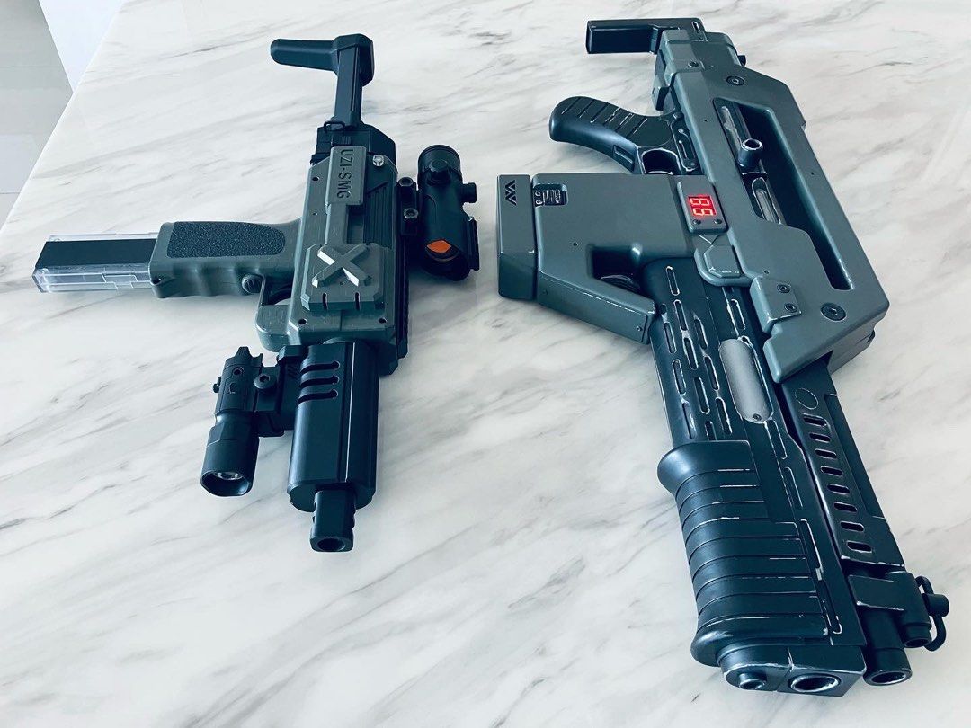 Toy Nerf UZI Blaster X Wolfenstein New Order Theme with custom tactical ...