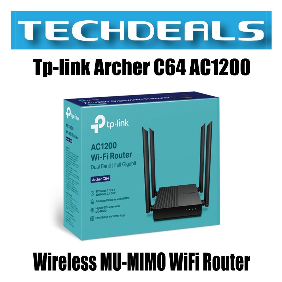 Tp-link Archer C64 AC1200 Wireless MU-MIMO WiFi Router, Computers ...