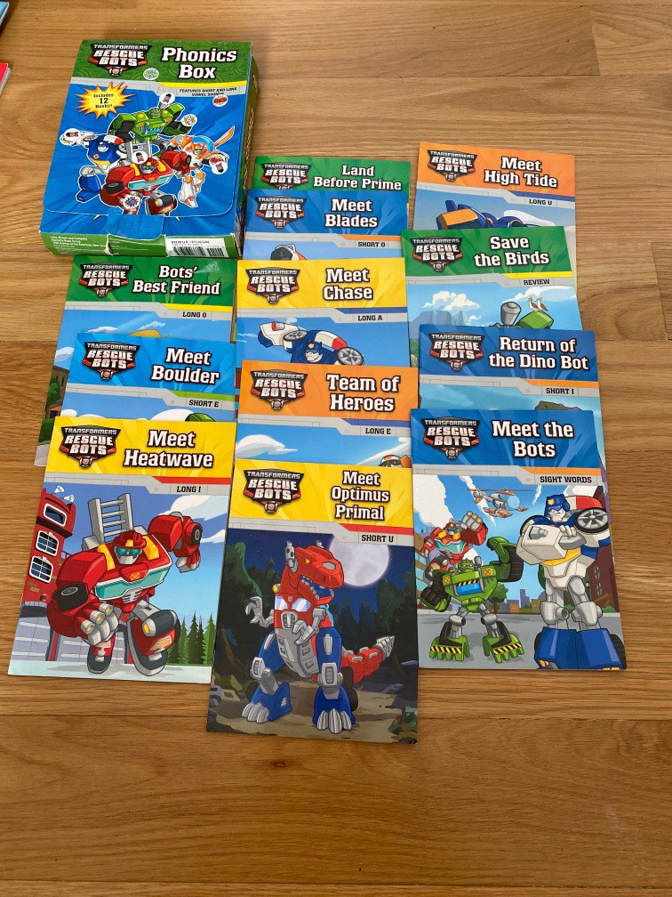 Transformers rescue bots phonics box - set of 12 books, Hobbies & Toys ...