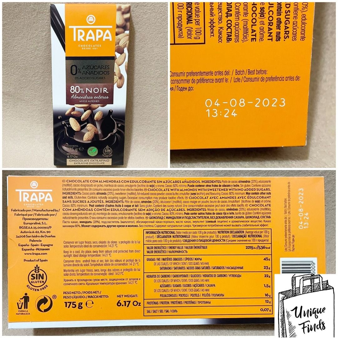 Trapa Chocolates | 0% Zero No Sugar Added | Sugar Free | w/ Stevia ...