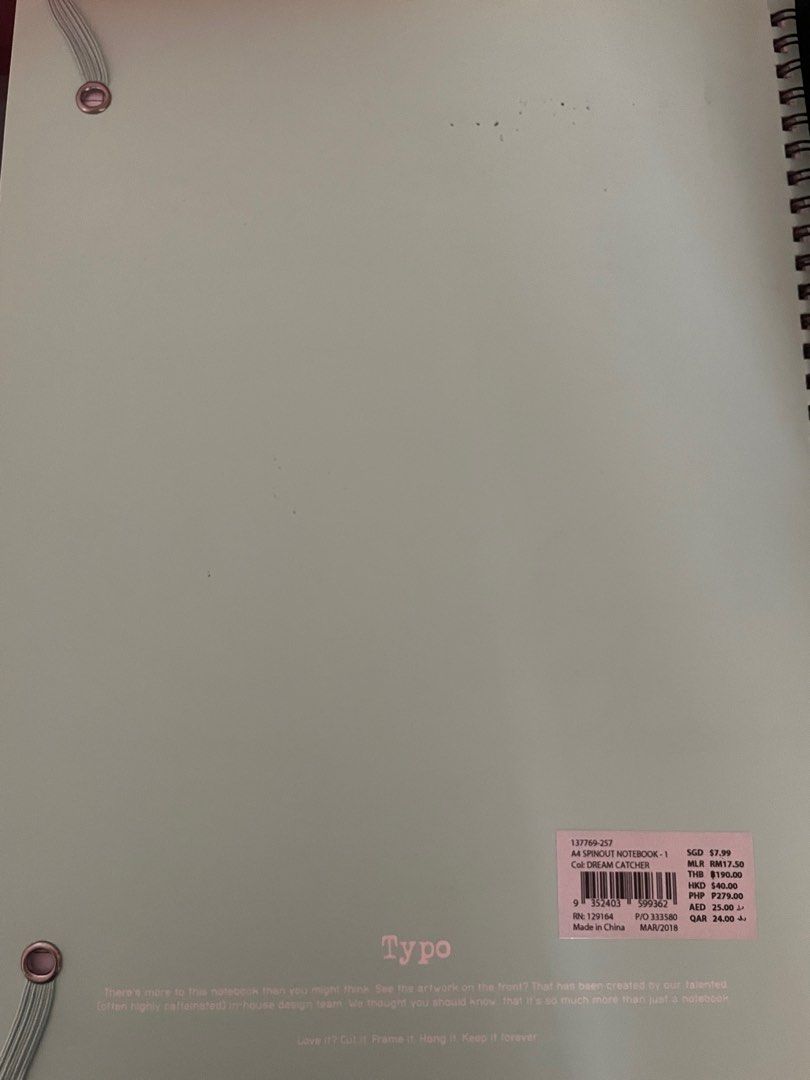 Typo A4 Notebook, Hobbies & Toys, Stationery & Craft, Stationery & School Supplies on Carousell