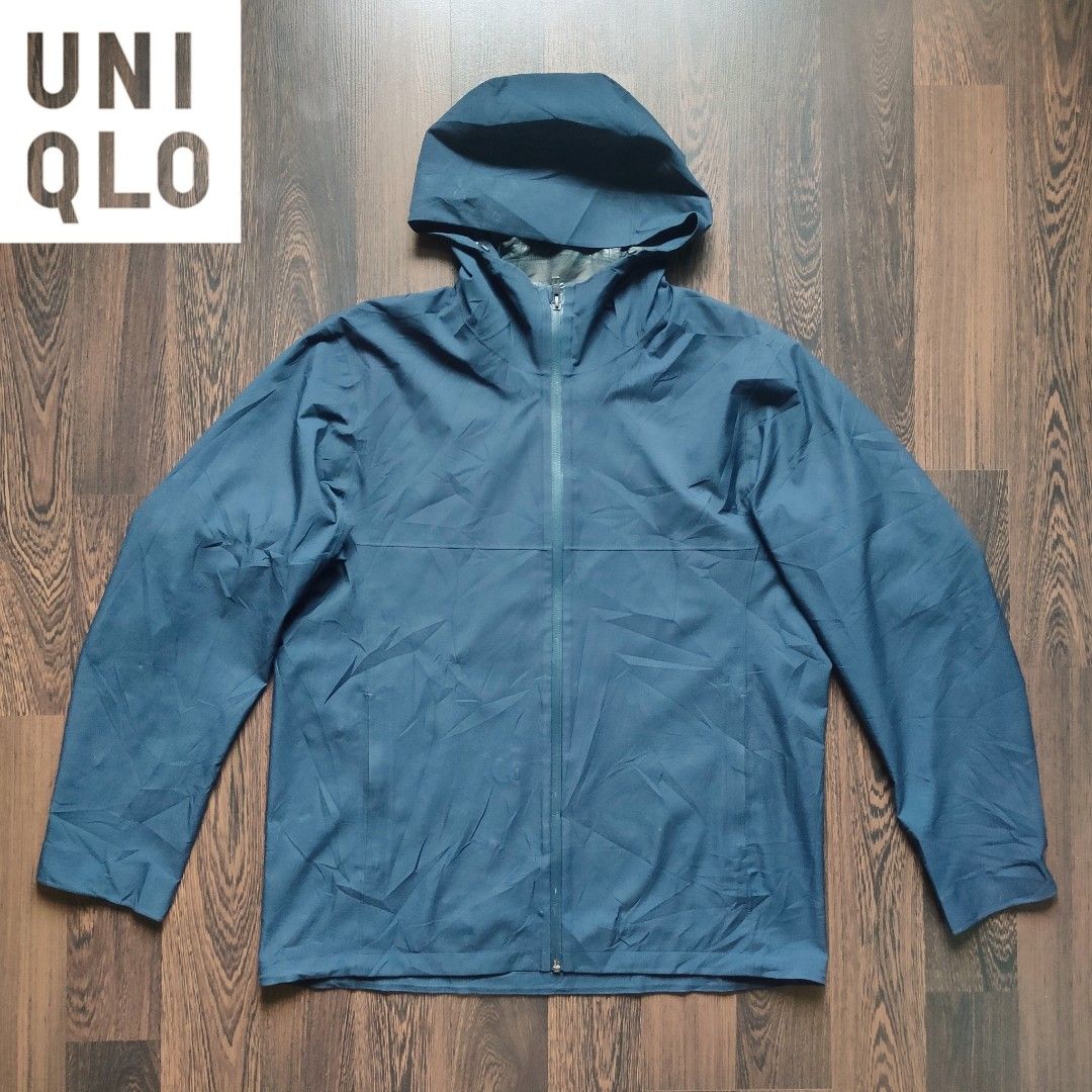 UNIQLO JAPAN JACKET | Block Tech Parka Navy Blue, Men's Fashion, Coats ...