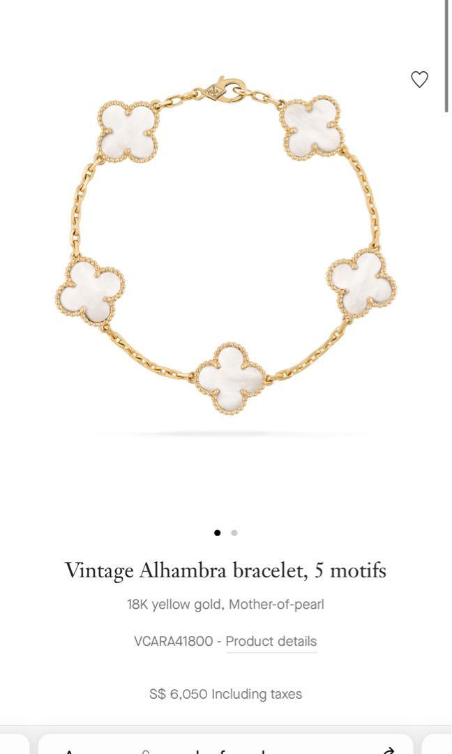 VCA Van Cleef and Arpels Vintage Alhambra White Mother of Pearl MOP ...