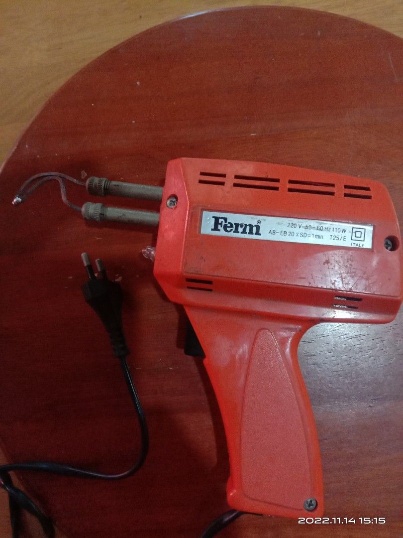 Vintage Ferm soldering iron gun,220 volts,made in italy, Hobbies & Toys ...