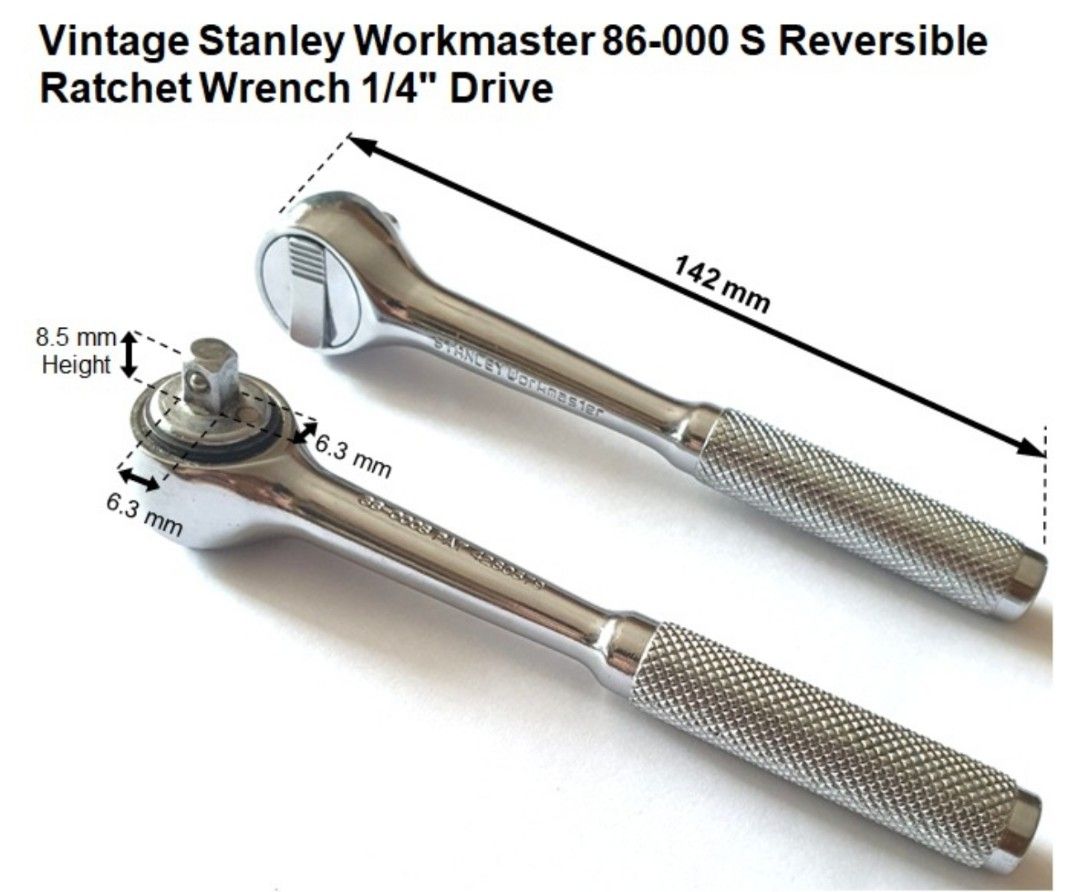 1. Vintage Stanley Workmaster 86-000S Reversible Ratchet Wrench 1/4 ...