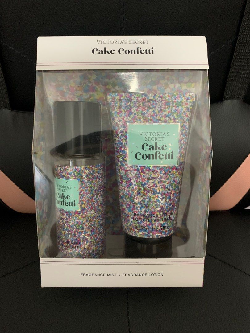 VS cake confetti body mist & lotion set, Beauty & Personal Care ...