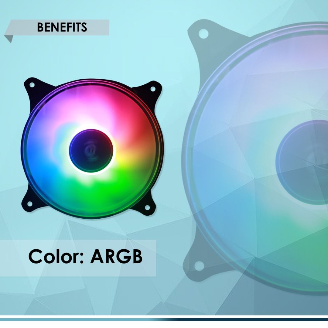 YGT ARGB MAGIC FAN BLACK, 4-PIN MOLEX MALE and FEMALE, #1290 12V DC 0 ...