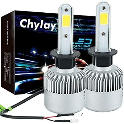 017) Chylay H1 LED Headlight Bulbs for Car Headlamp High Low Beam & Fog Light, 72W 8000LM 6500K ...