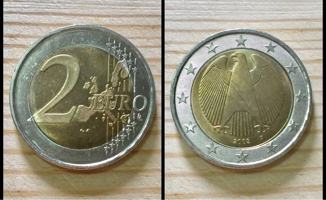 2 Euro Germany Brilliant Bimetallic Coin ( 2002 First Map ), Hobbies ...