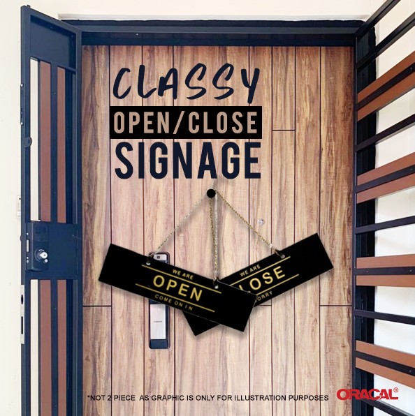 2- Sided Classy open/close signage wf hooks, Hobbies & Toys, Stationery ...