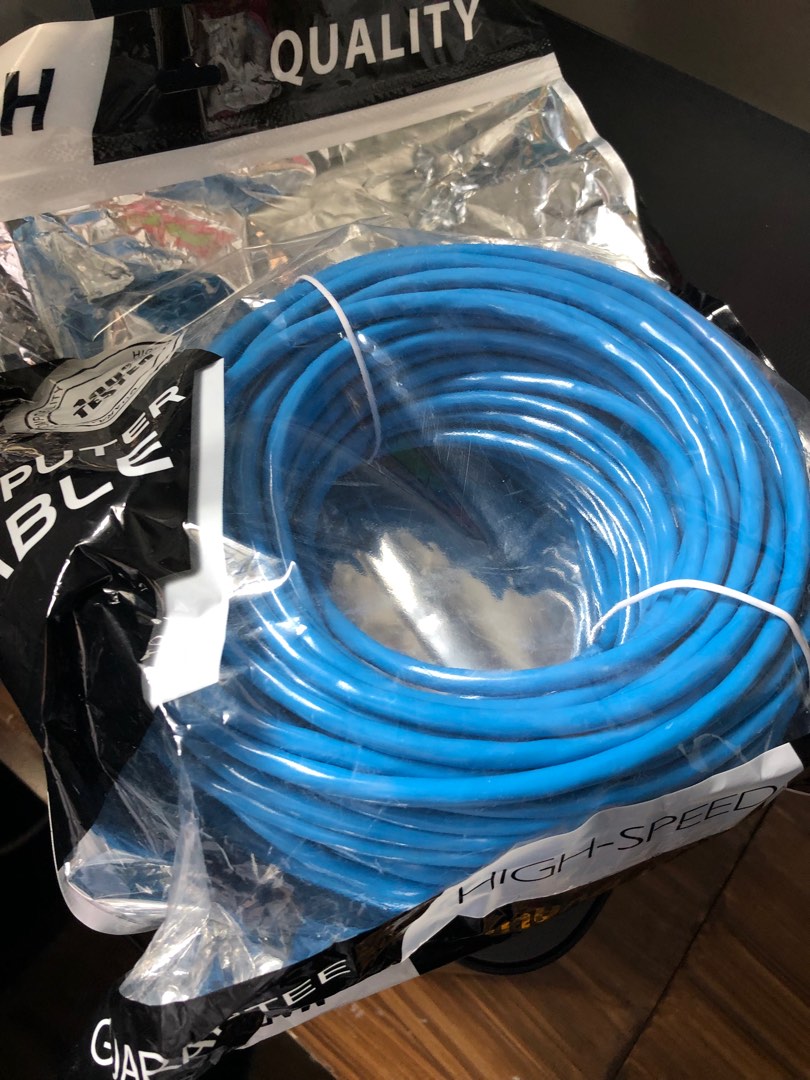 30 meters ethernet long LAN cable CAT-6, Computers & Tech, Office ...