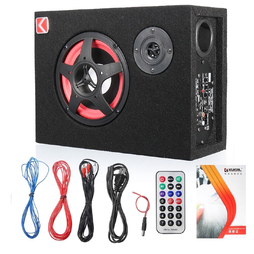 350W 6 Under-Seat Car Active Subwoofer Speaker Stereo Bass Audio ...