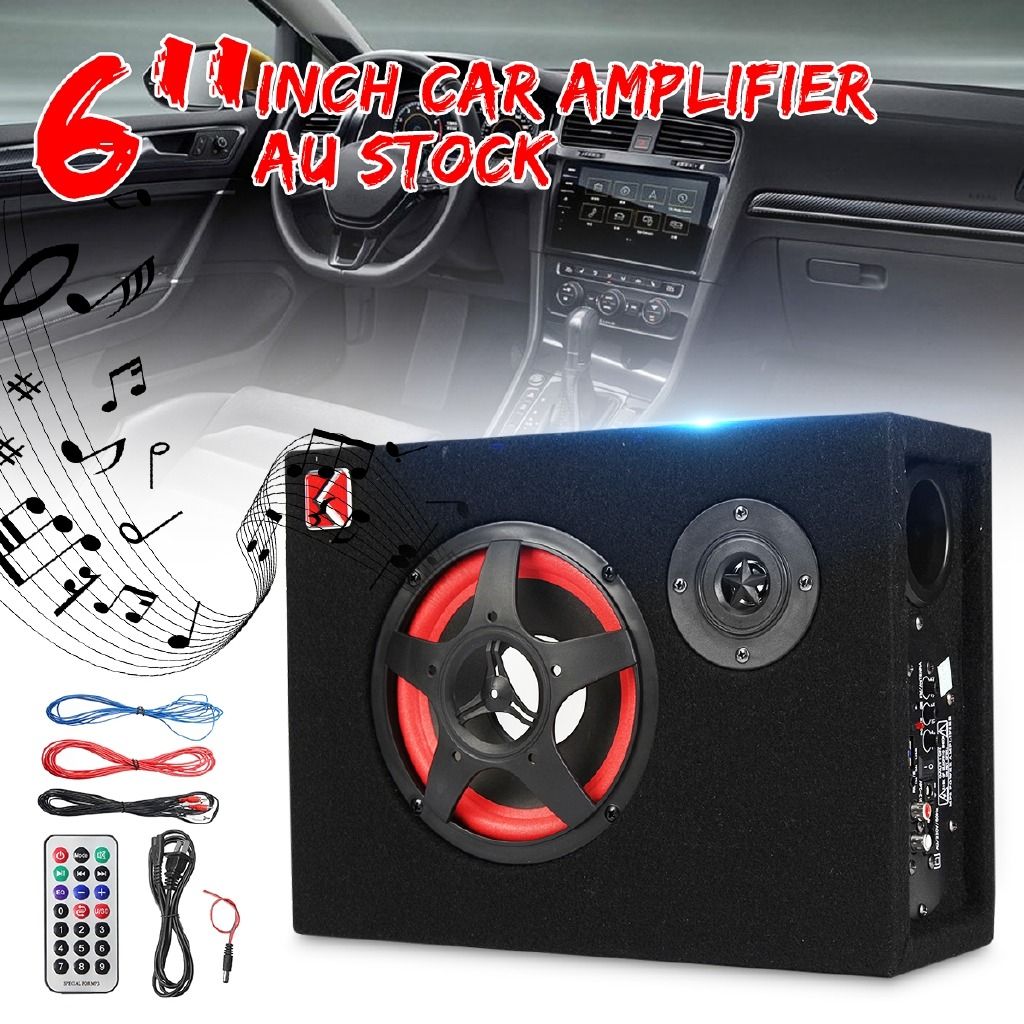 350W 6 Under-Seat Car Active Subwoofer Speaker Stereo Bass Audio ...