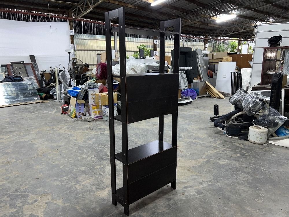 4 Tier Wooden Rack Black Colour / Rak Kayu 4 Tingkat Warna Hitam ...