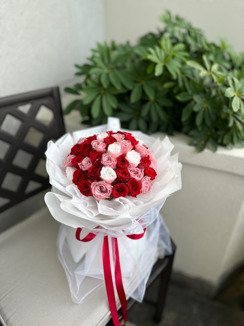 52 Stalks Preserved Rose Bouquet | Valentines | Proposal | Birthday ...
