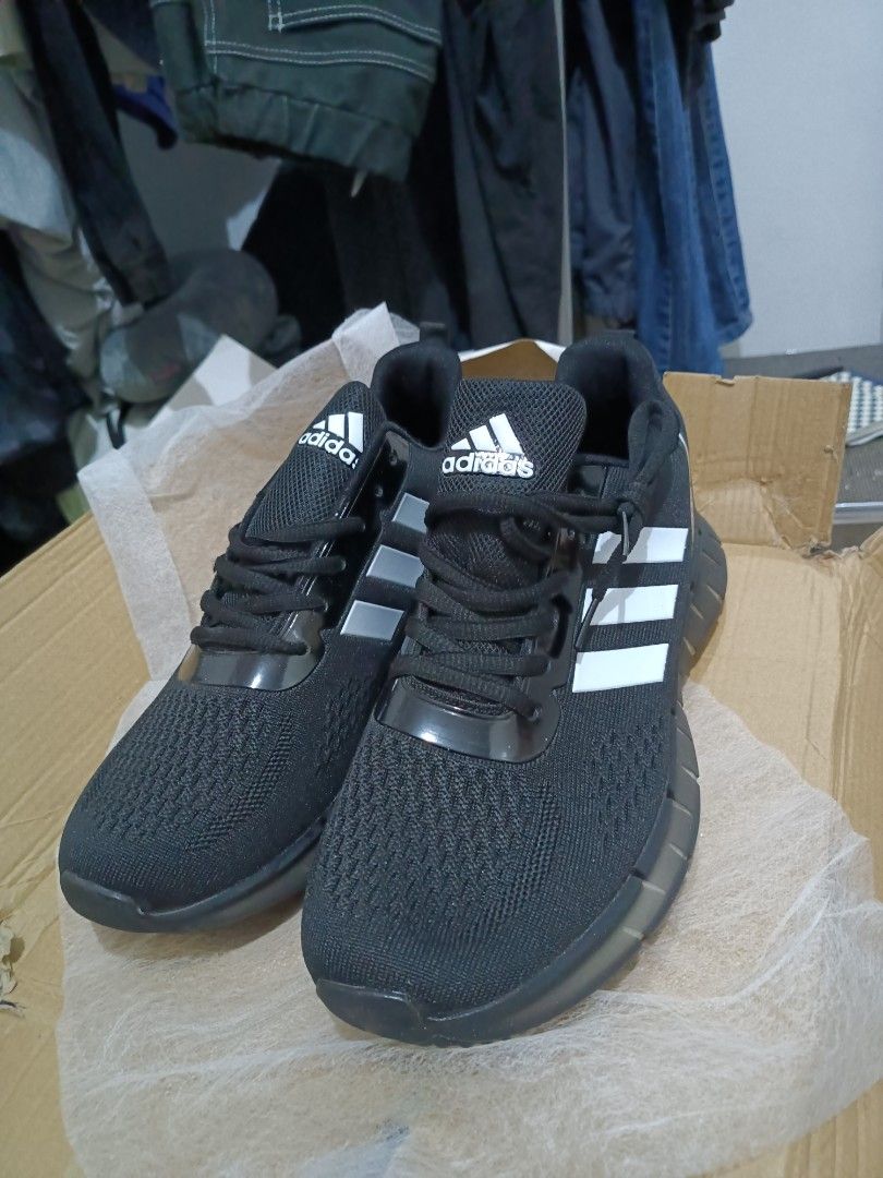 Adidas Running shoes ( Black-white low cut), Men's Fashion, Footwear ...