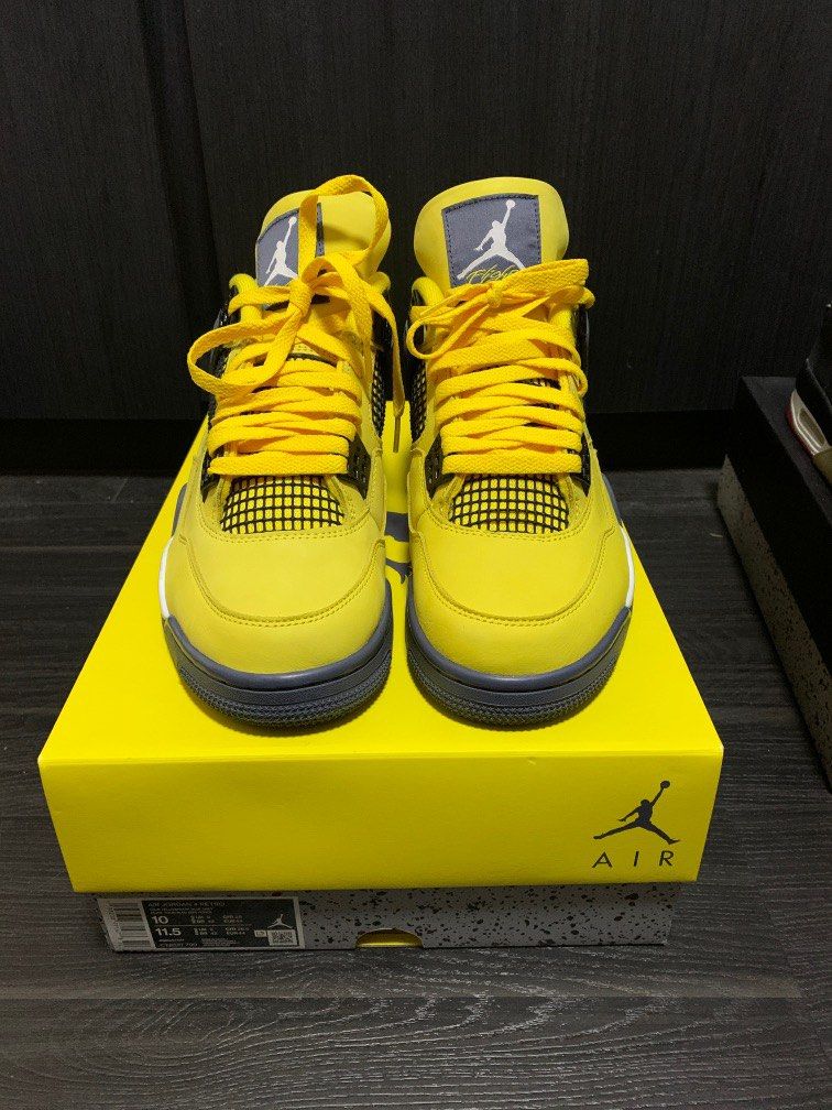 Air Jordan 4 lightning US10, Men's Fashion, Footwear, Sneakers on Carousell