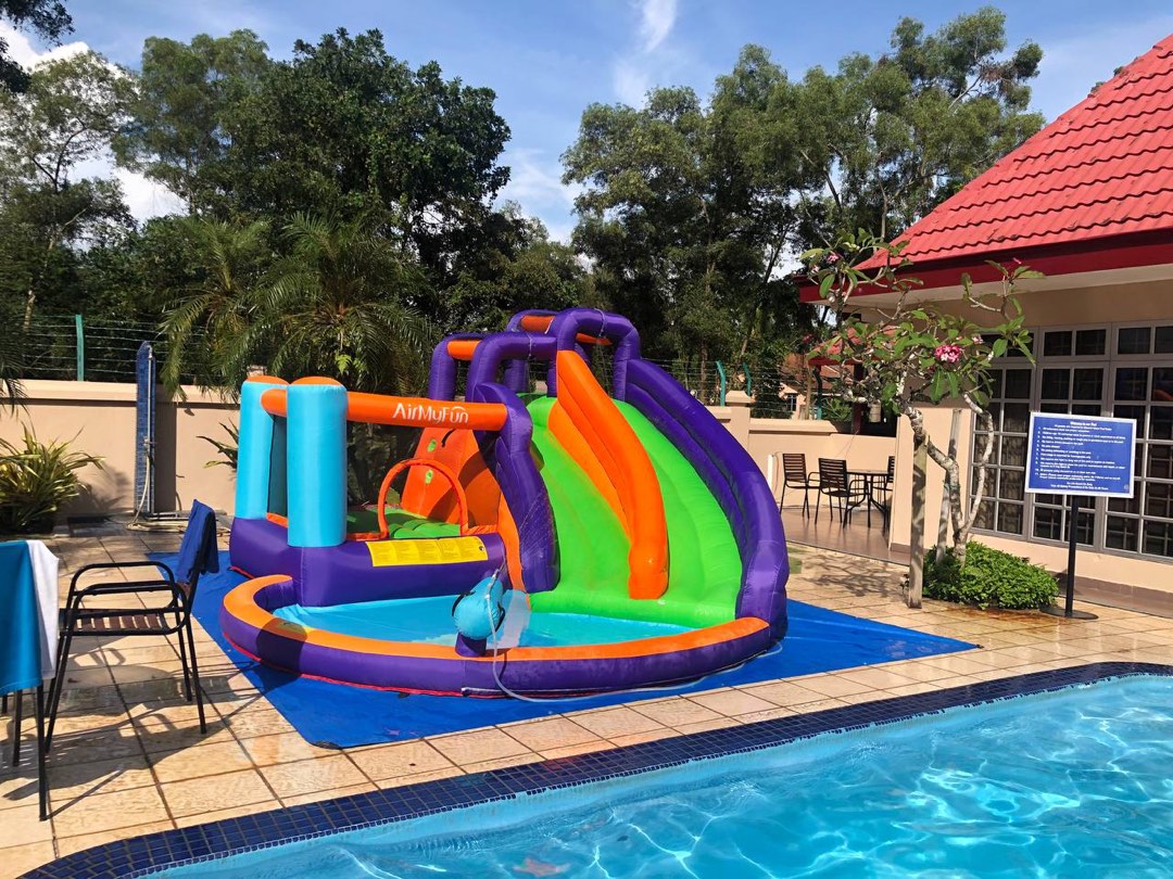 Airmyfun Bouncy castle Water Slide Kids Pool Soopa Doopa Kolam Budak ...