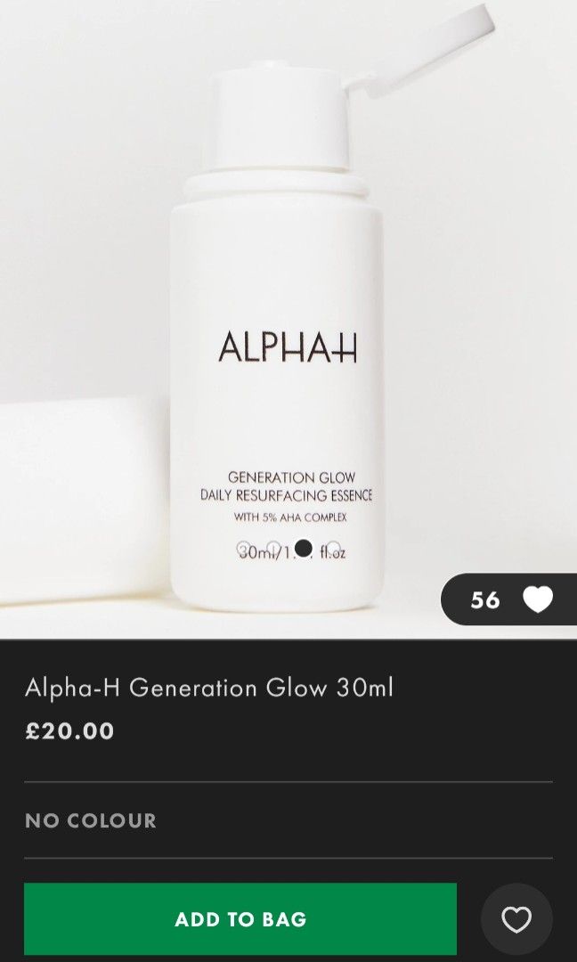 Alpha-H Generation Glow Daily Resurfacing Essence, Beauty & Personal ...