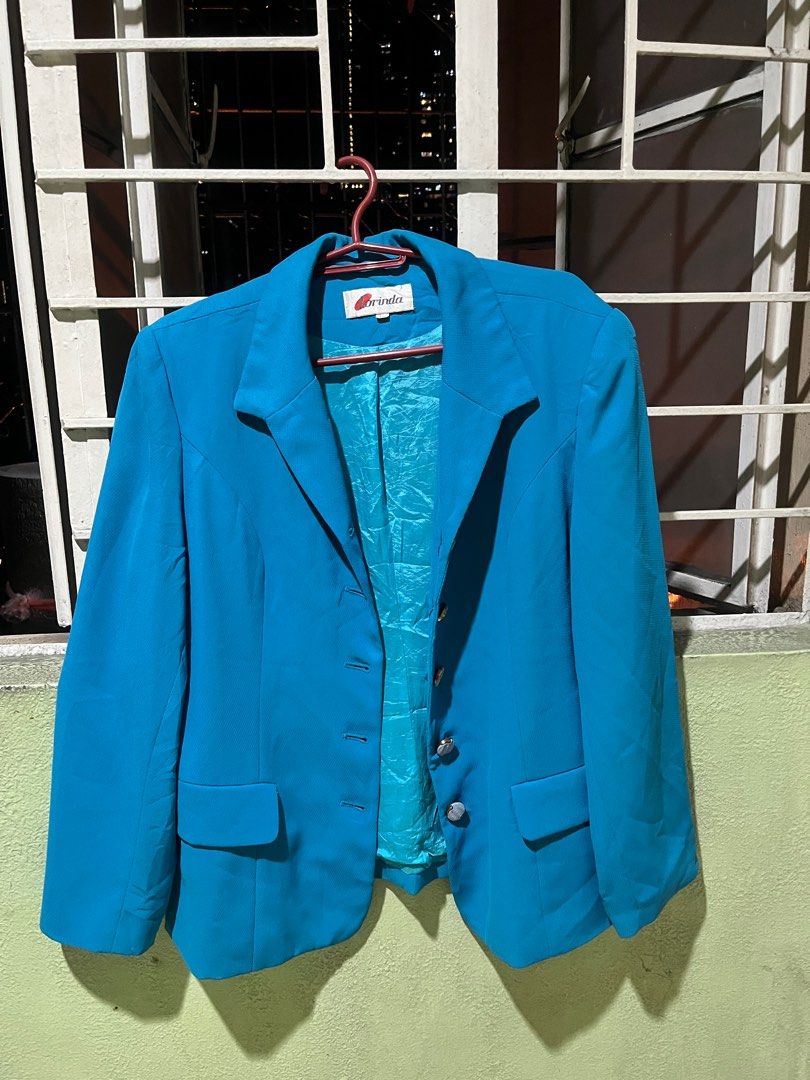 Aqua Blue Blazer, Women's Fashion, Coats, Jackets and Outerwear on ...