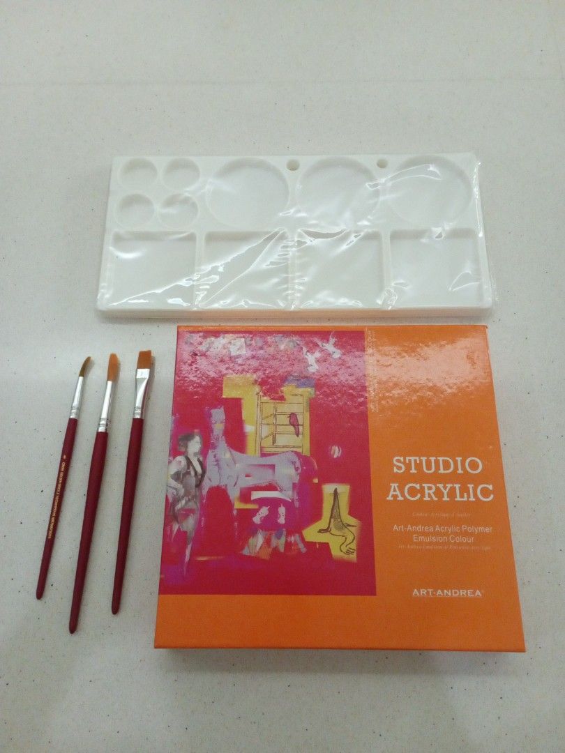 Art Supplies Art-Andrea Acrylic Paints, Omni Mixing Palette, Omni Nylon ...