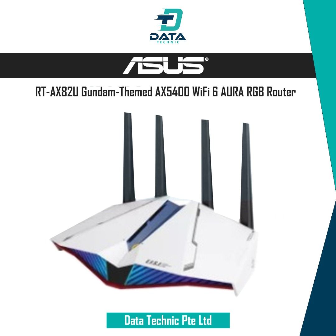 ASUS RT-AX82U Gundam-Themed AX5400 WiFi 6 AURA RGB Router, Computers ...