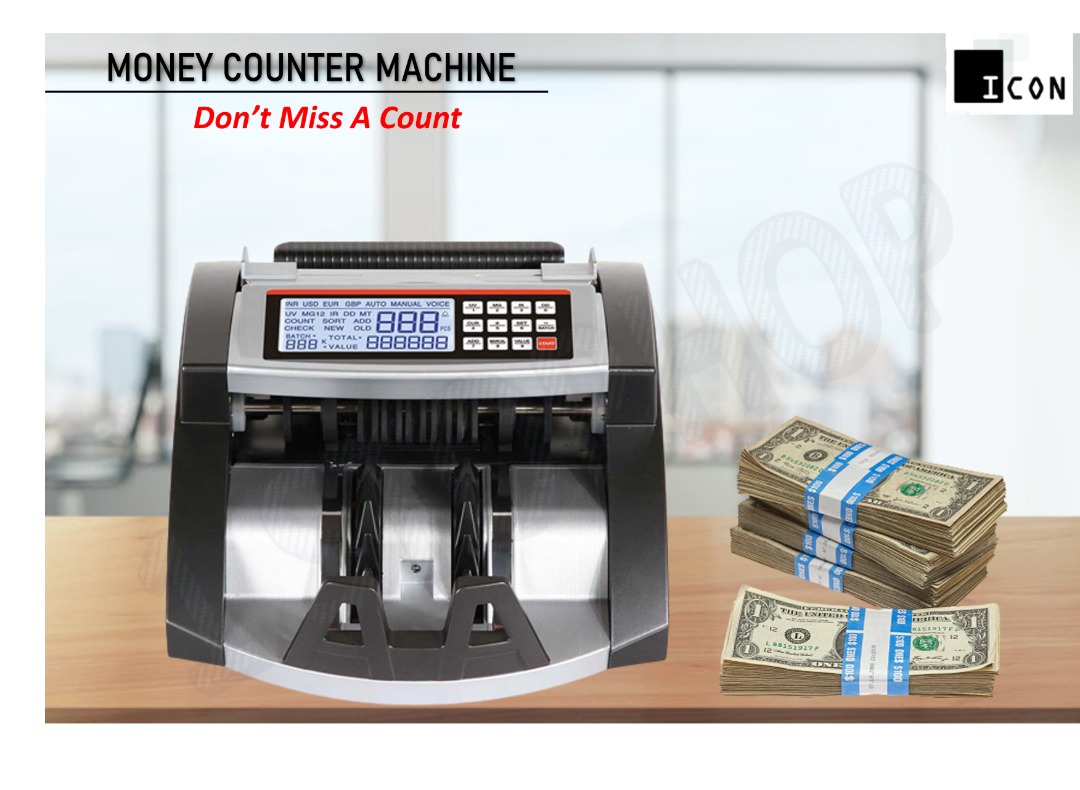 Bill Counter Machine w/ UV, IR, DD Detection, Heavy Duty Cash counter ...