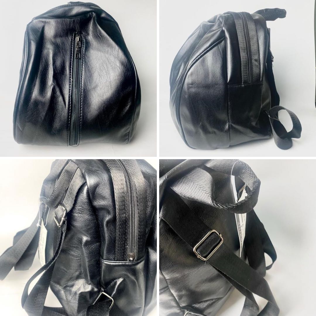 Black Leather Backpack (No Brand), Men's Fashion, Bags, Backpacks on ...