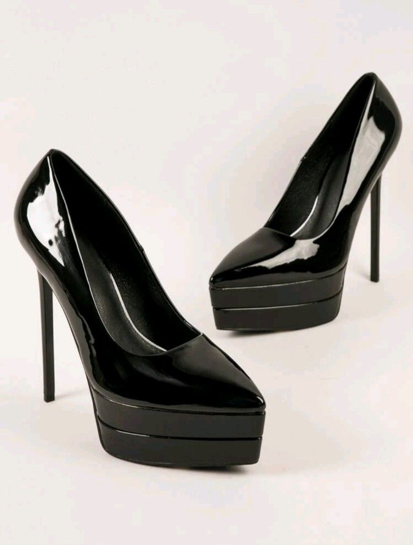 Black Platform Stiletto High Heels, Women's Fashion, Footwear, Heels on ...