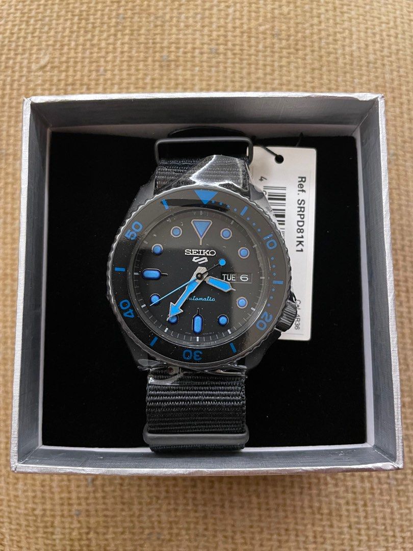 BNIB SEIKO 5KX Stealth Blue SRPD81, Luxury, Watches on Carousell