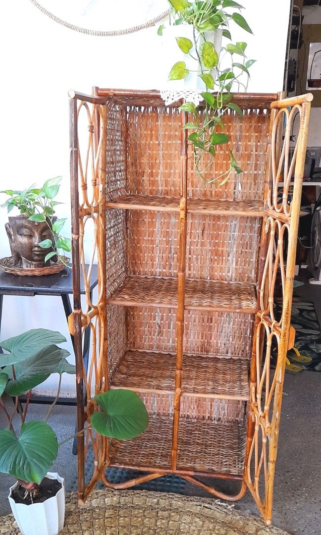 Boho rattan cabinet/rack, Furniture & Home Living, Furniture, Shelves ...