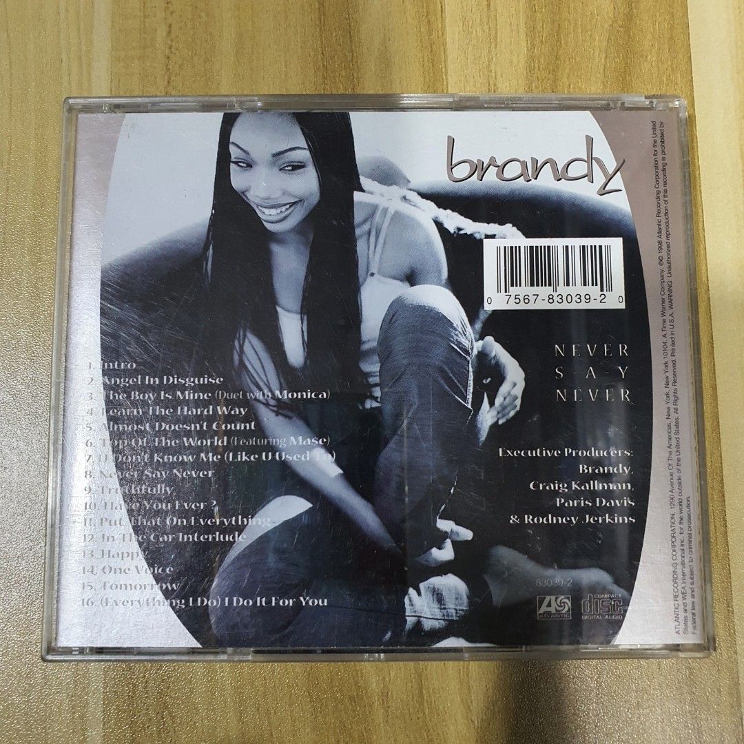 Brandy - Never Say Never - CD Mint, Hobbies & Toys, Music & Media, CDs ...