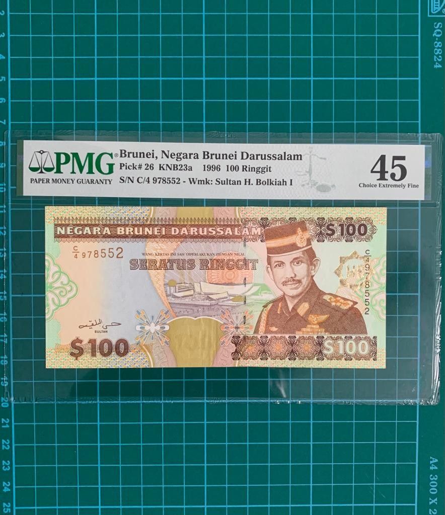 Brunei 100 Ringgit currency Note - PMG 45, Hobbies & Toys, Memorabilia & Collectibles, Currency ...