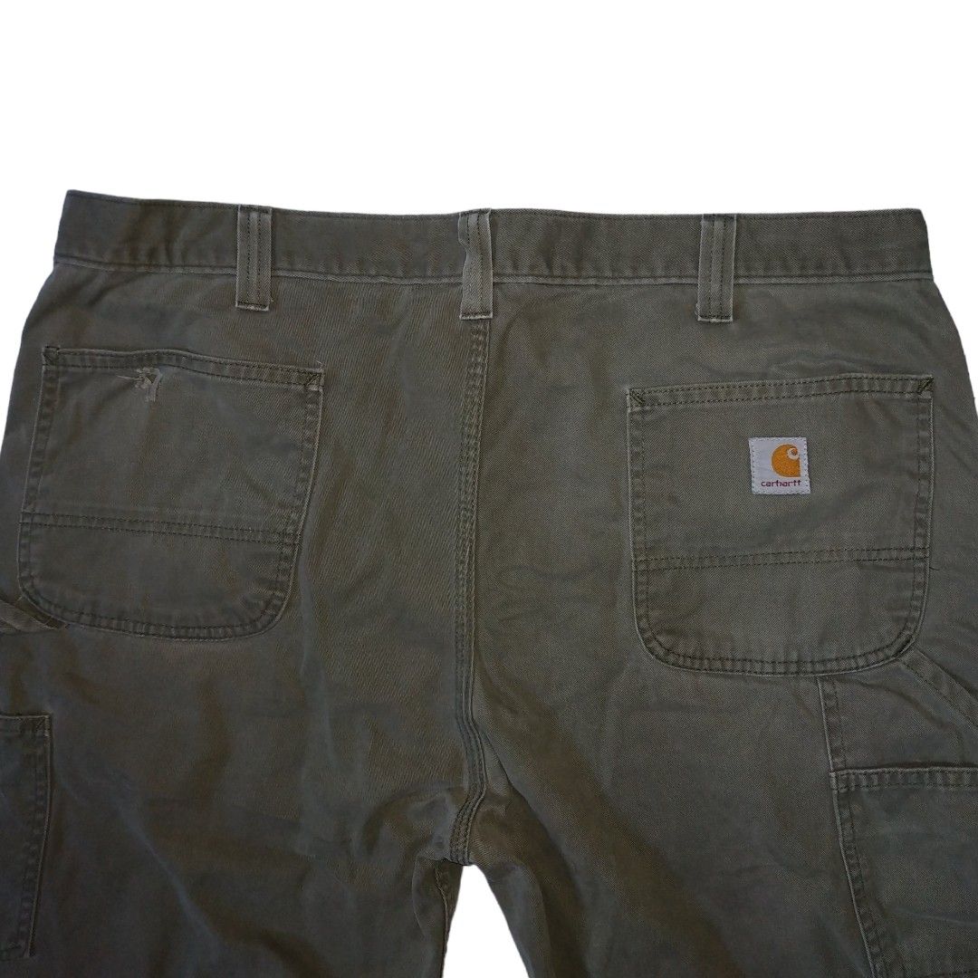 Carhartt B324-ARG Green Carpenter Pants Relaxed Fit, Men's Fashion ...