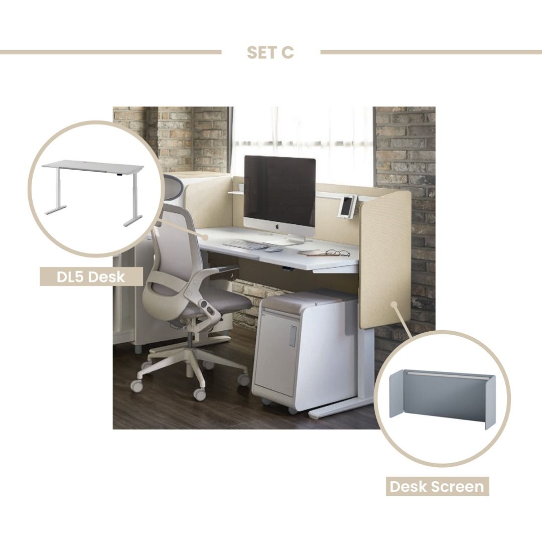 Coas Desk Table Office Set B HILO DL5 Desk (two-way cover/control box ...