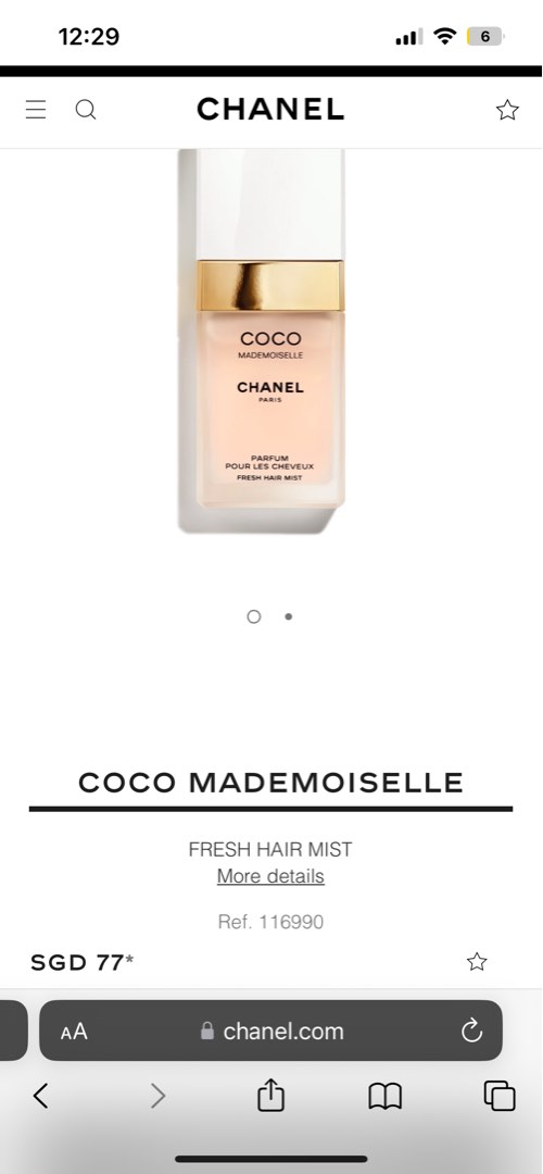 Coco Chanel parfum pour les cheveux fresh hair mist 35ml, Beauty ...