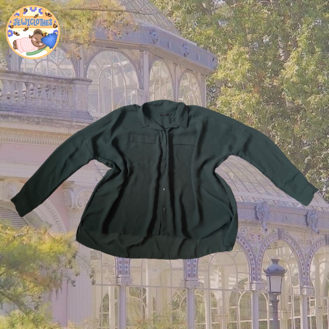 COS Green Blouse, Women's Fashion, Tops, Blouses on Carousell