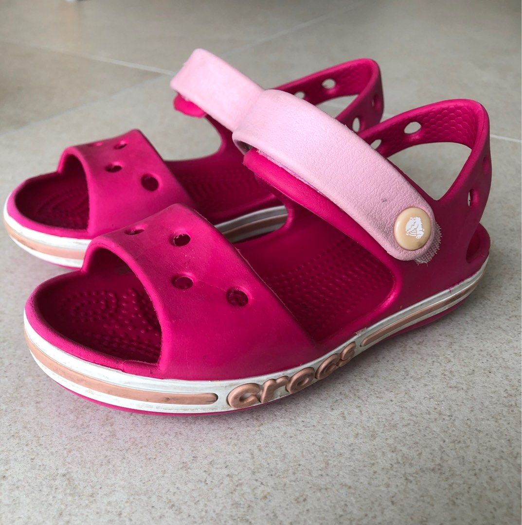 Crocs Pink Sandals ( C10), Babies & Kids, Babies & Kids Fashion on ...